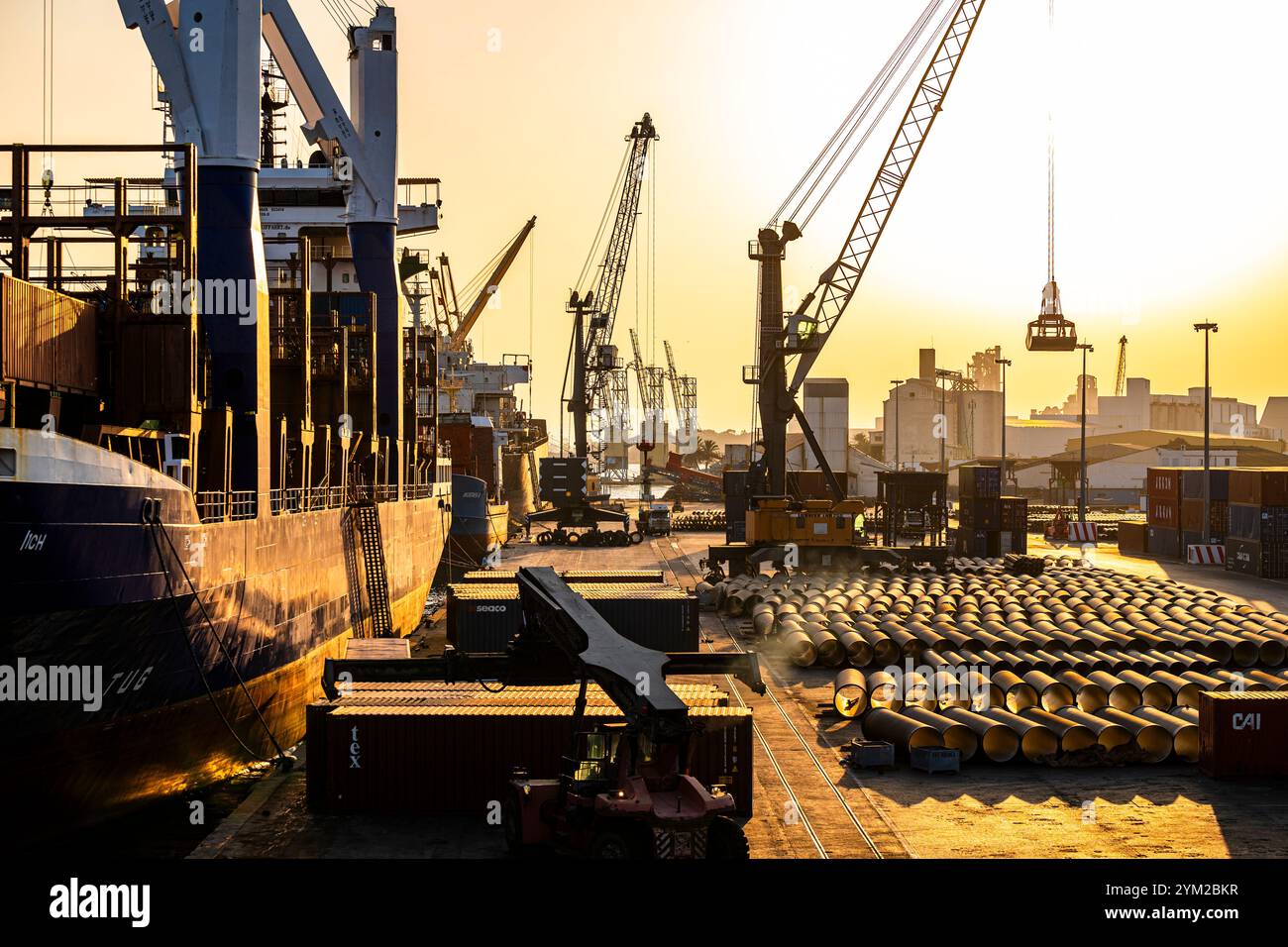 Bizerte, Tunisia - November 03, 2024: Loading containers onto a ship at ...