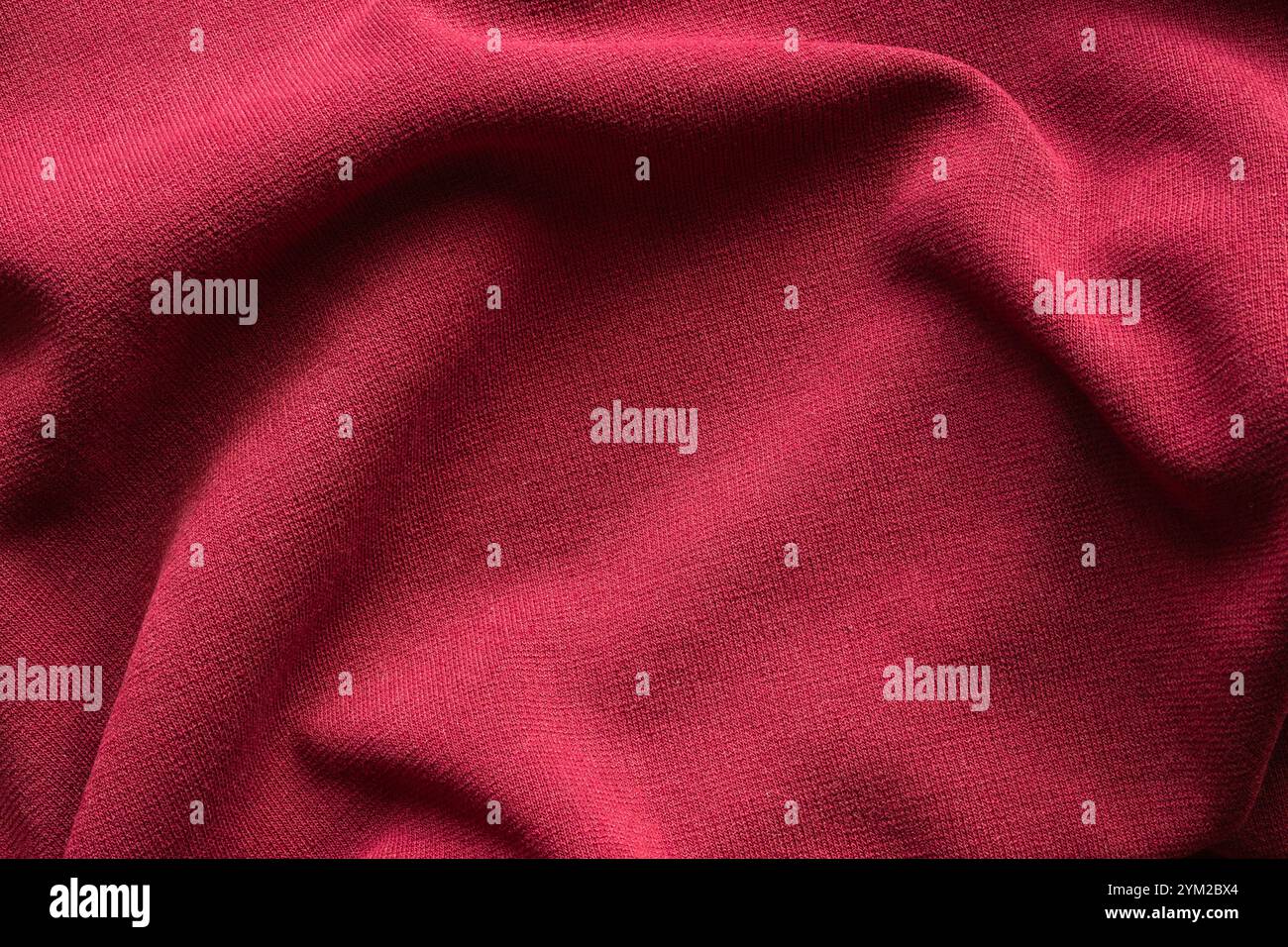 Red crumpled fabric texture background Stock Photo - Alamy