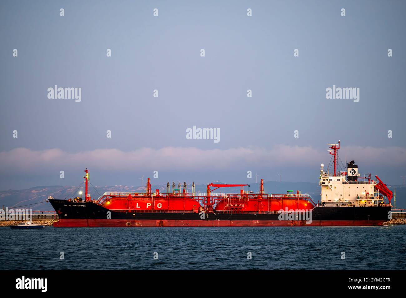 Bizerte, Tunisia - November 4, 2024: LPG Tanker Gaz Interceptor in the port of Bizerte Stock ...