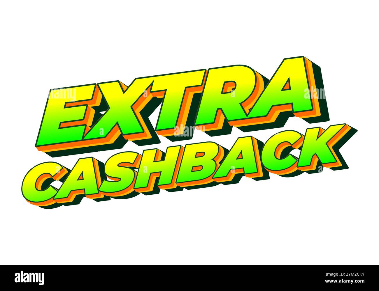 Extra cash back. text effect design with extra bold font for social ...