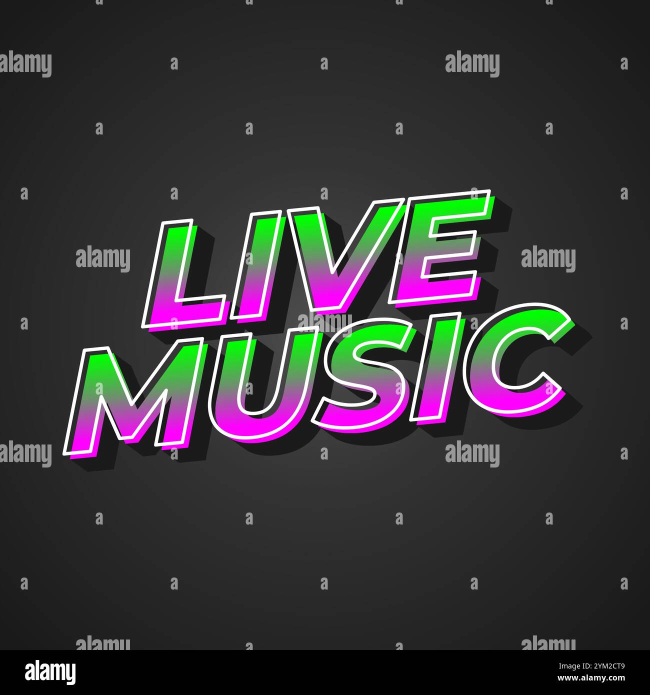 Live music. Text effect design in 3D style for social media marketing ...
