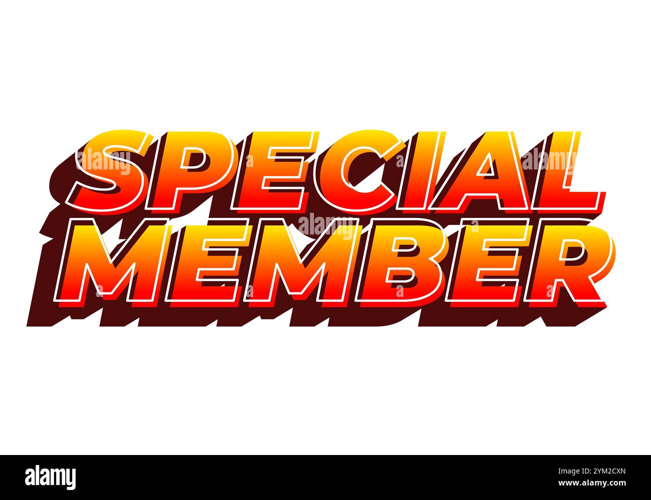 Special member. Text effect design in modern colors with 3D effect look ...