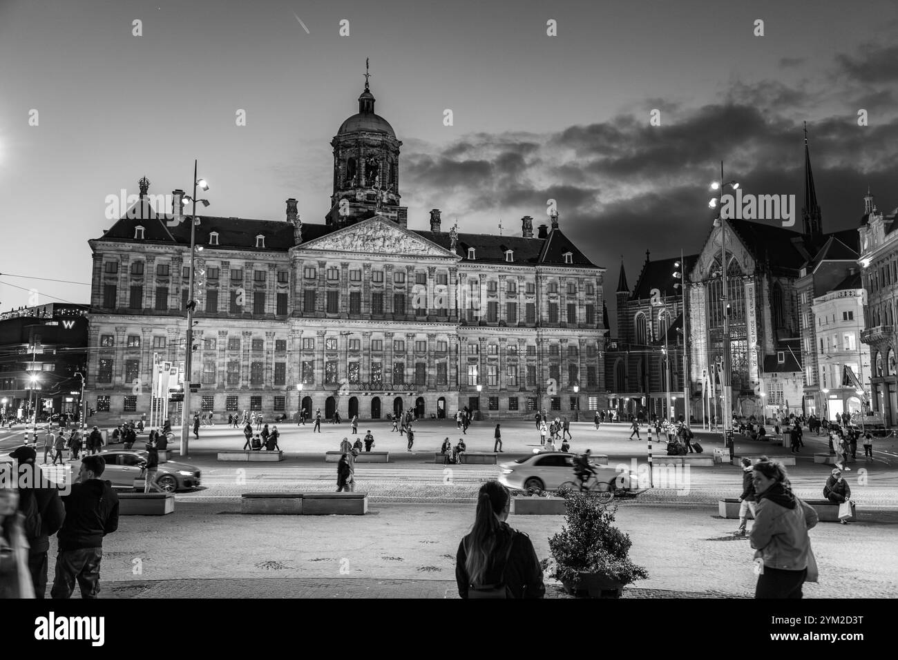Amsterdam, the Netherlands - October 14, 2021: Buildings and people ...