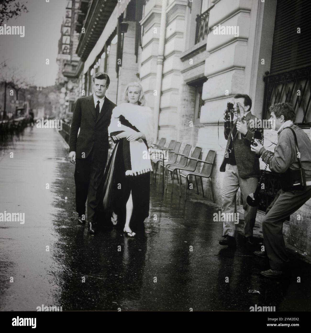 Italian filmstar Marcello Mastroianni with the Swedish filmstar Anita ...