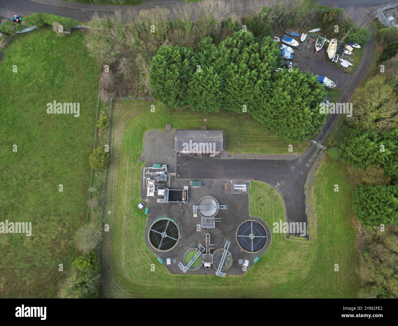 Scottish Water sewage treatment plant in the coastal village of ...