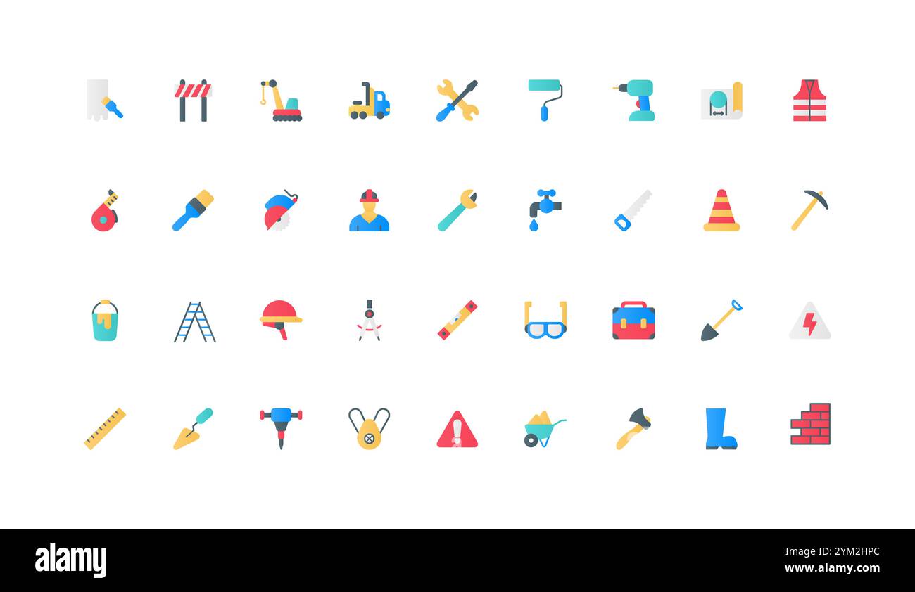 Construction worker and engineer tools, equipment for health safety ...