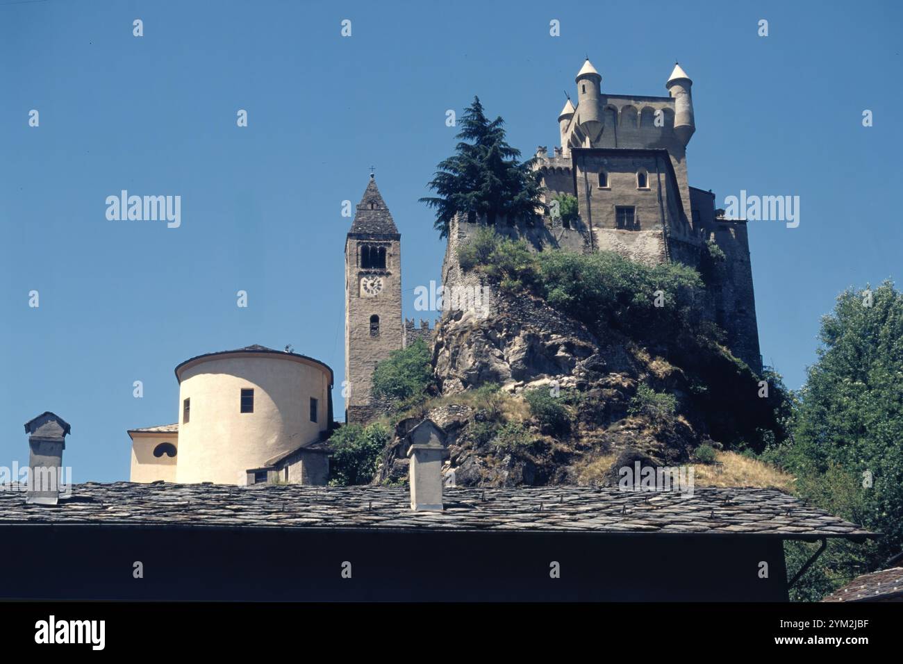 Historic castle of Saint Pierre, Aosta, Italy Stock Photo - Alamy