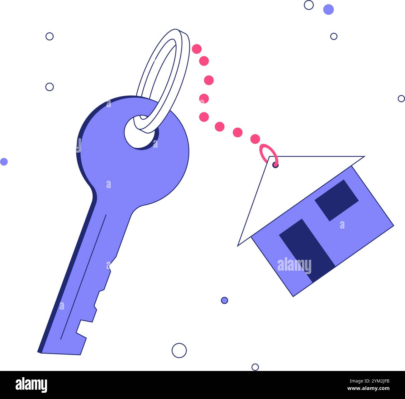 Key With House Symbol In Flat Vector Illustration Representing ...