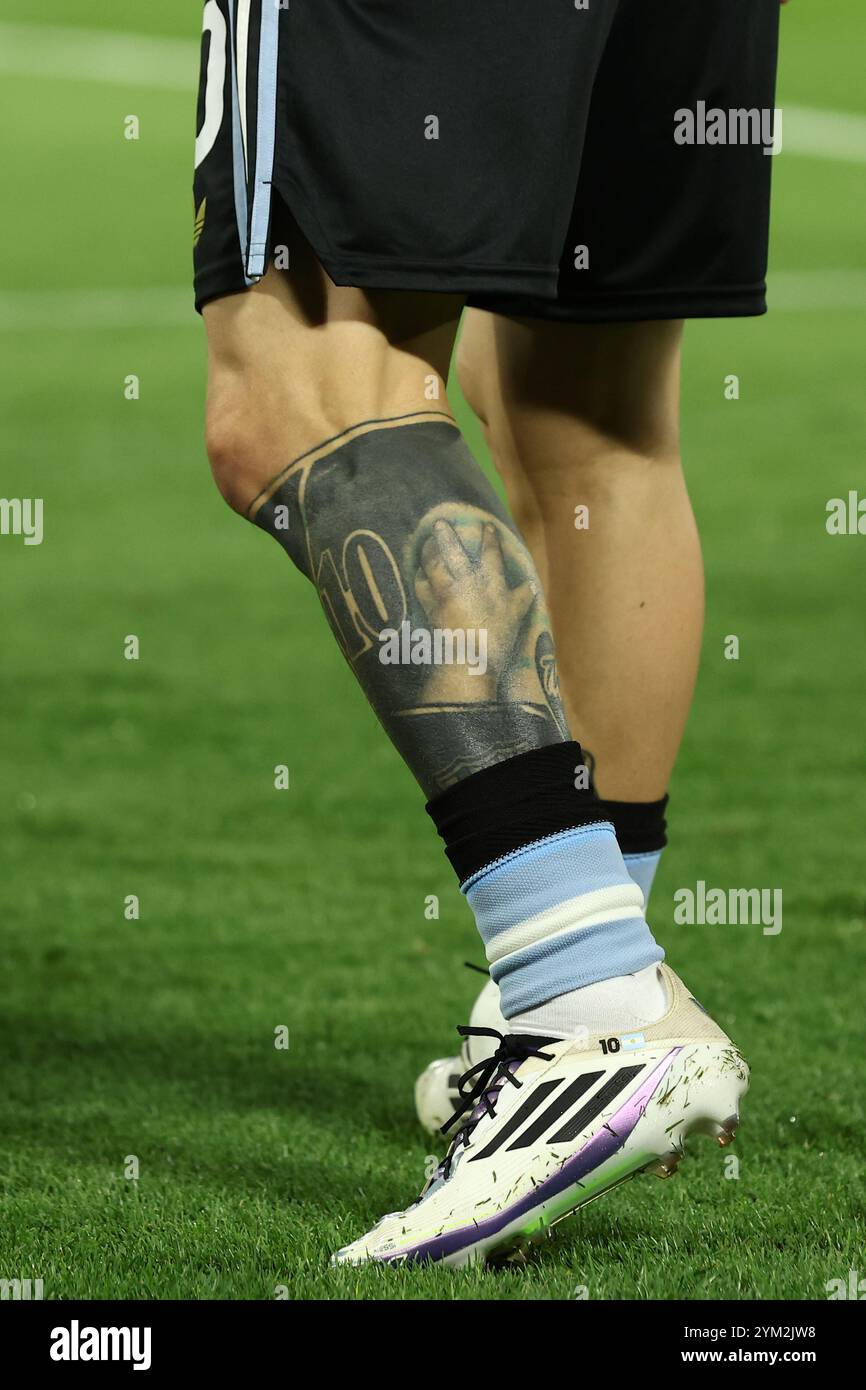 Detail of Lionel Messi of Argentina legs prior the South American ...