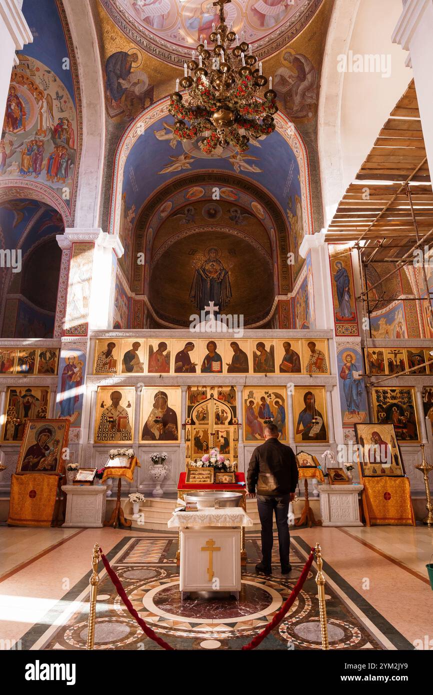 Inside a Serene Orthodox Church with Stunning Murals and Iconostasis ...