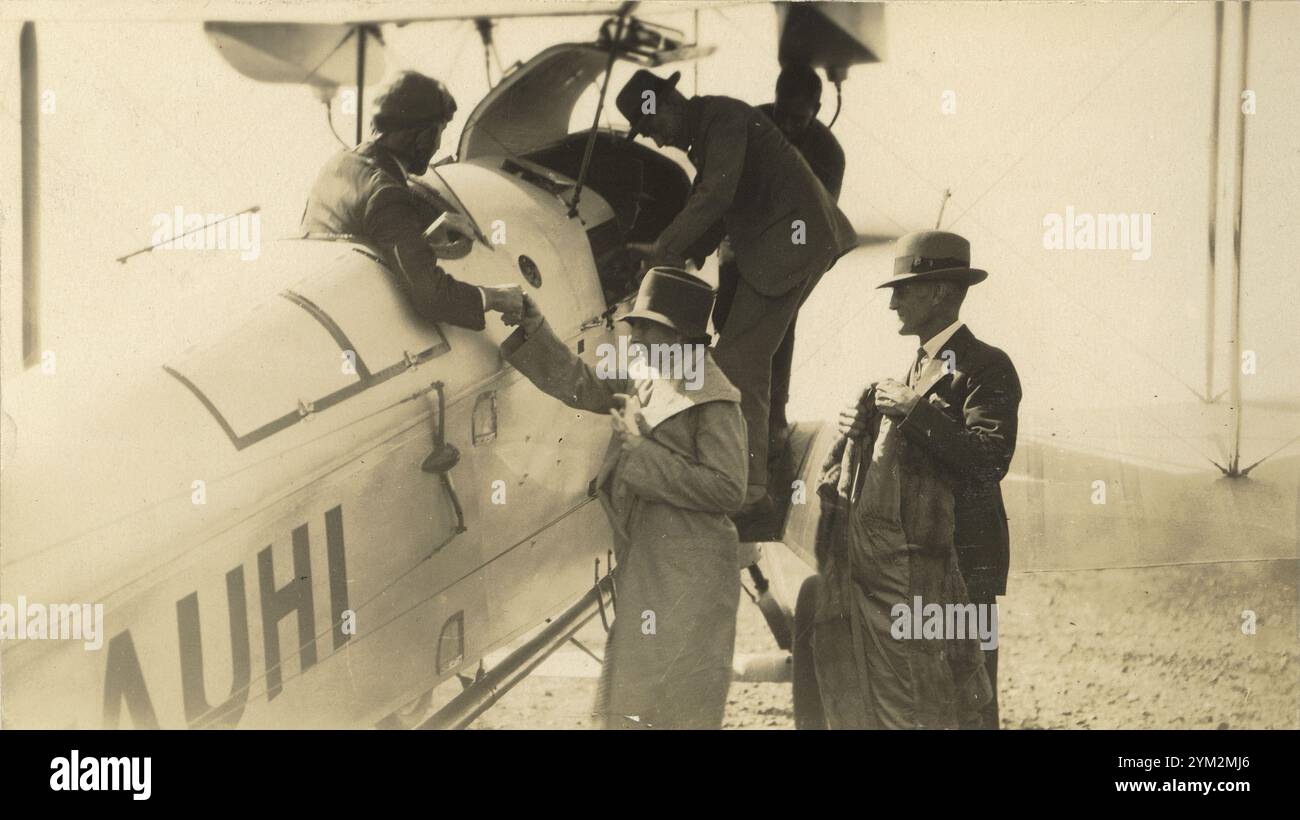 Lady Goodwin and Sir John Goodwin at Longreach after a flight in the ...