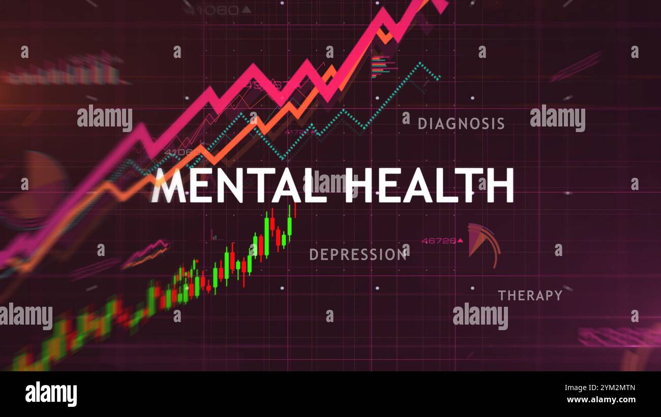 Mental health and depression crisis charts and graphs diagram concept ...