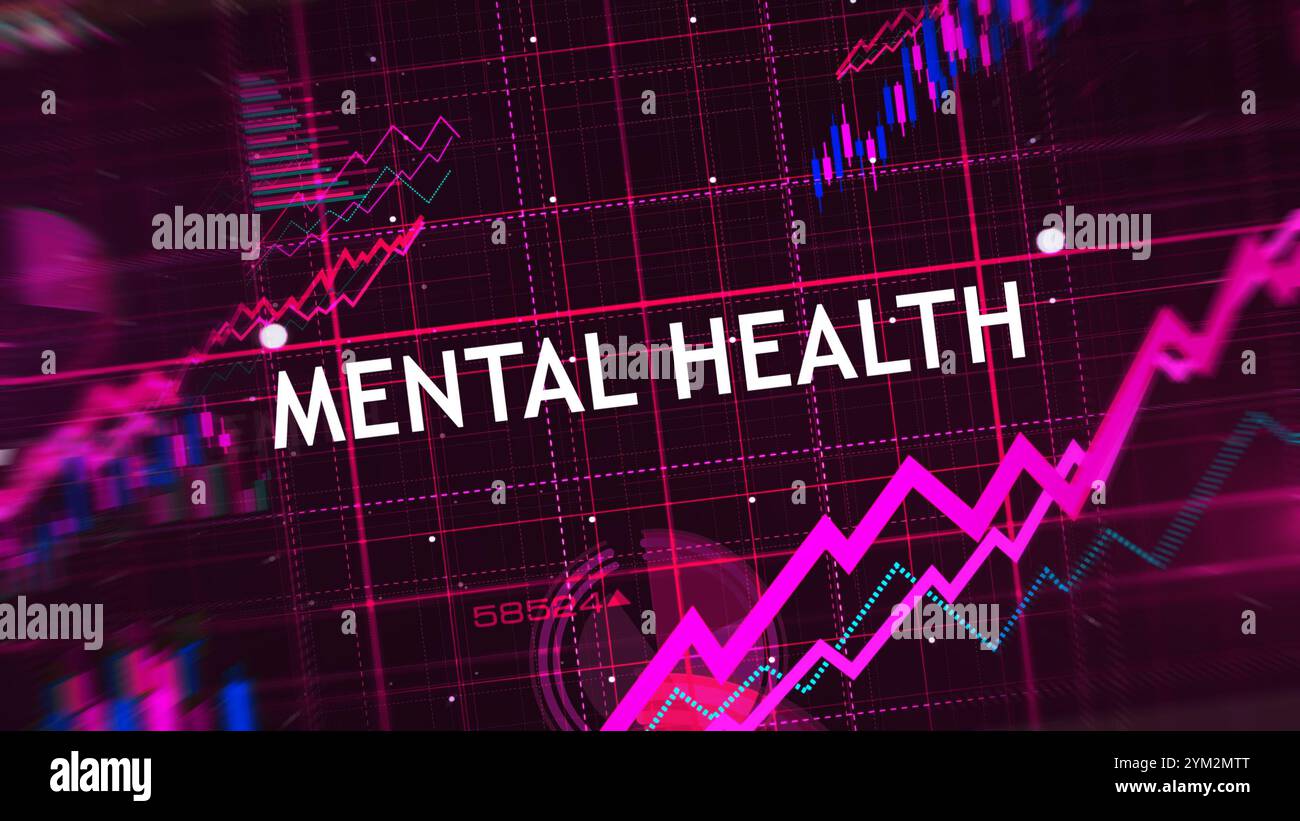 Mental health and depression crisis charts and graphs diagram concept ...