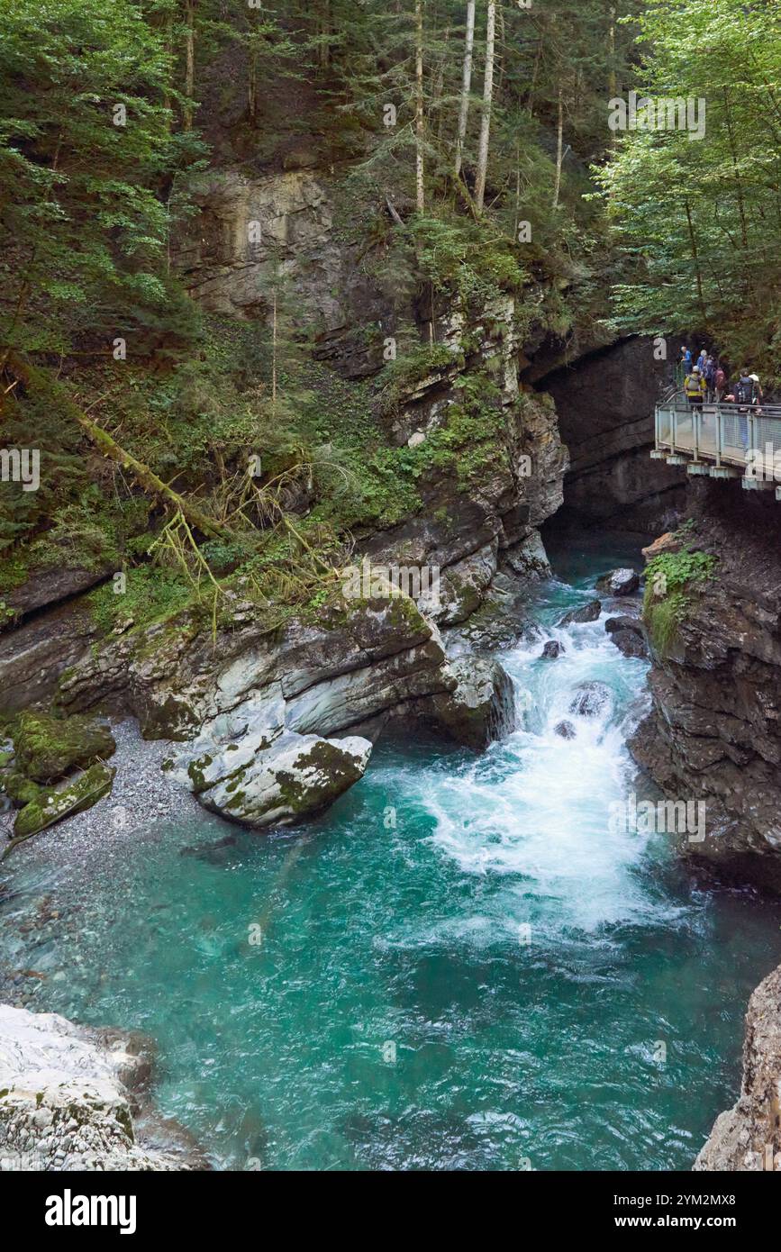 Alpine Gorge with Scenic Hiking Trail Along the Mountain Slope ...