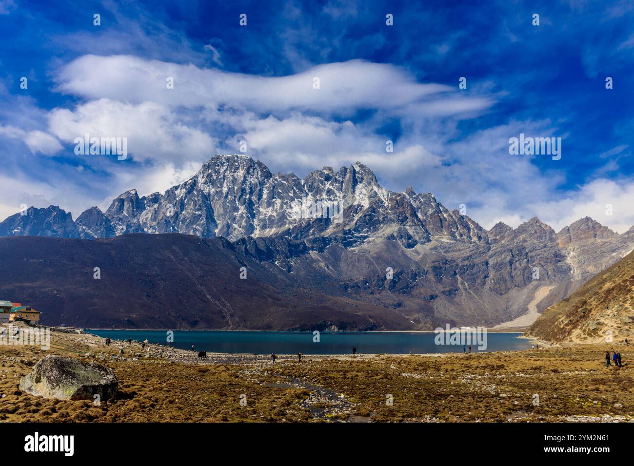 Everest Base Camp trek mountains beautiful landscape. View of Gokyo Ri ...