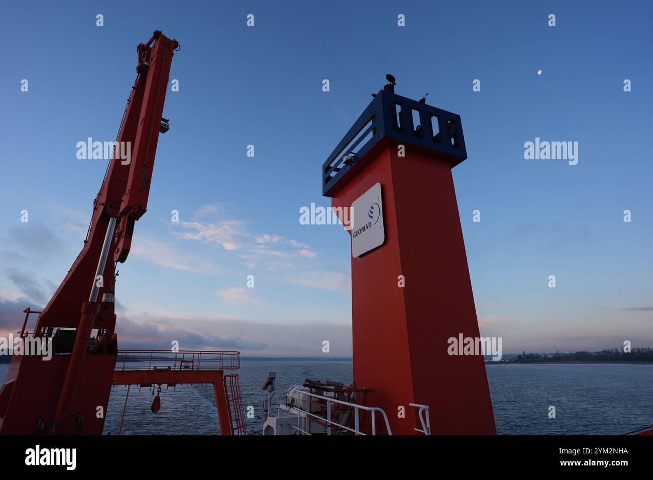 20 November 2024, Schleswig-Holstein, Kiel: View across the deck of the ...