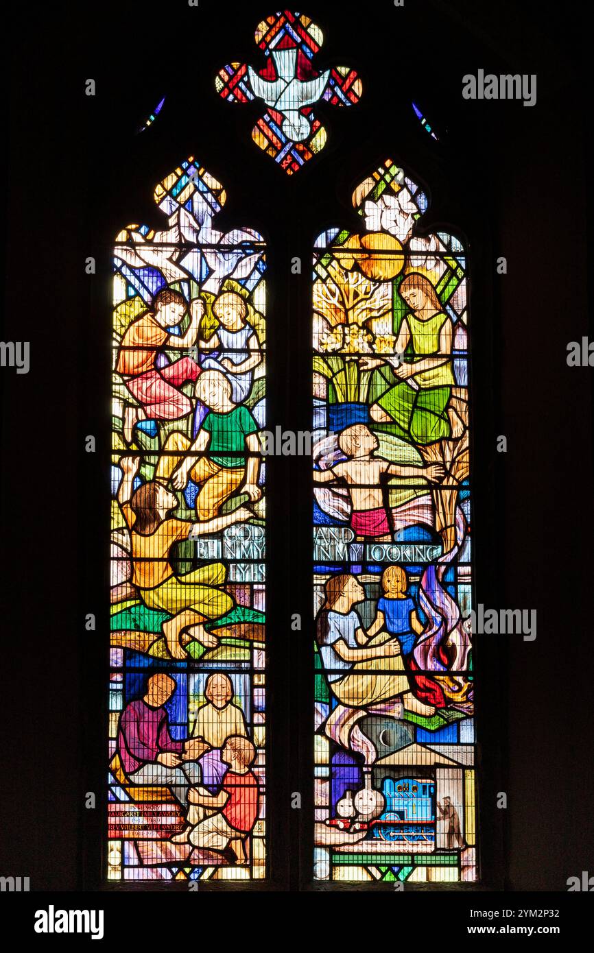 Thomas the Tank Engine stained glass window (by artist Alfred Fisher ...