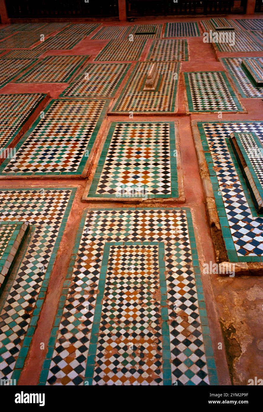 The ancient historical Saadian Tombs in the Kasbah Quarter of Marrakesh ...