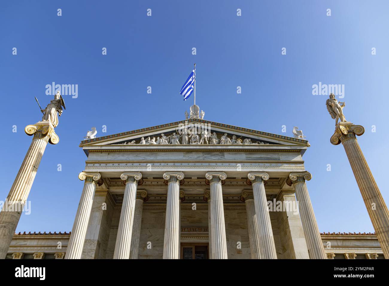 A picture of the Academy of Athens., with the Apollo Column on the ...