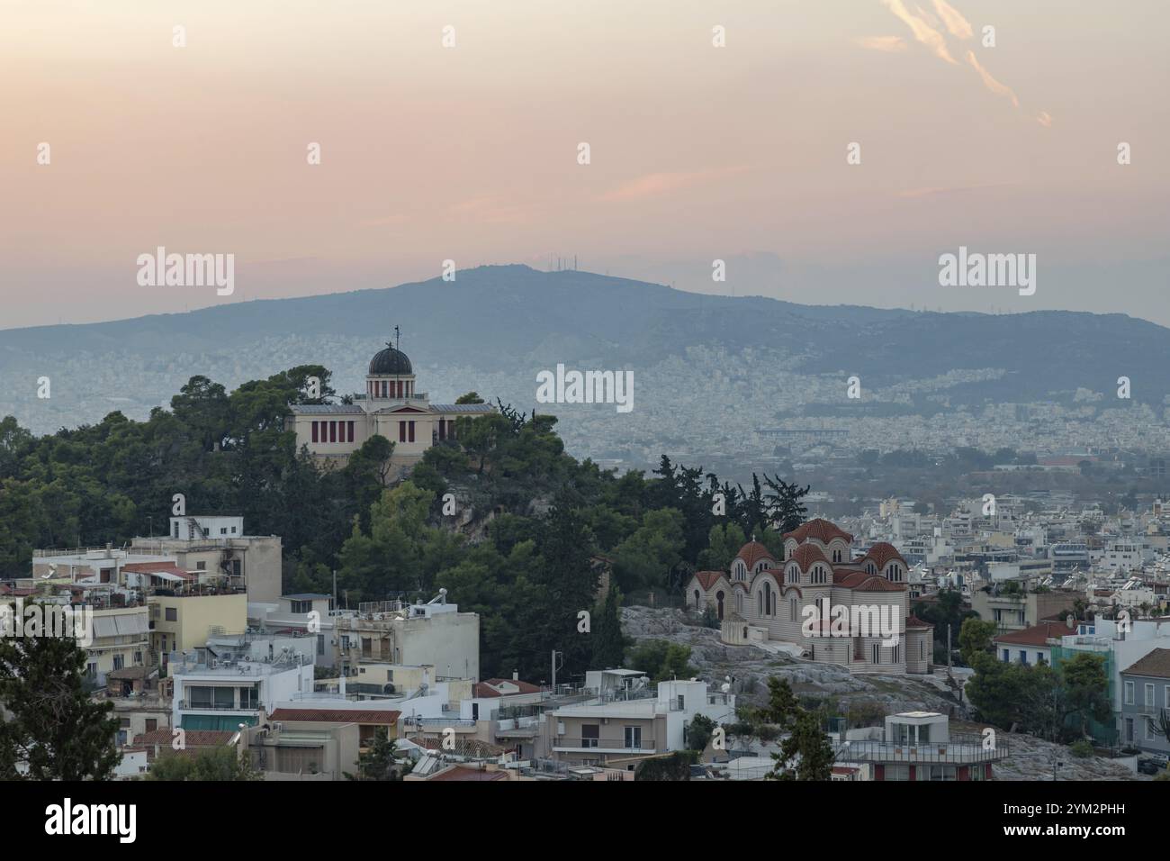 A picture of the National Observatory of Athens and the Church of Agia ...