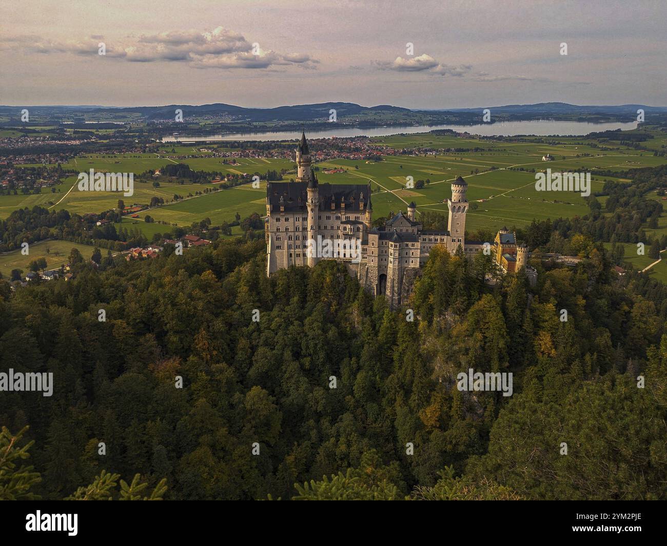 Aerial down top view neuschwanstein hi-res stock photography and images ...