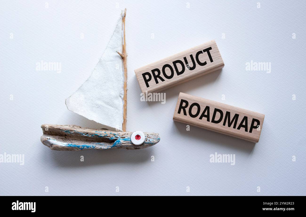Product Roadmap symbol. Concept word Product Roadmap on wooden blocks ...