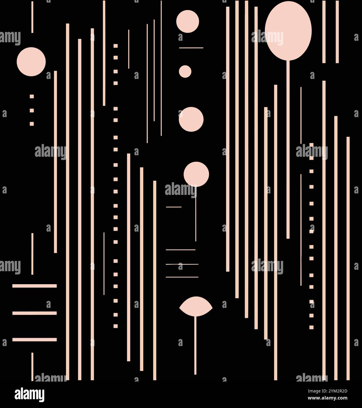 Abstract Black and White Line Art on Black Background Vector ...