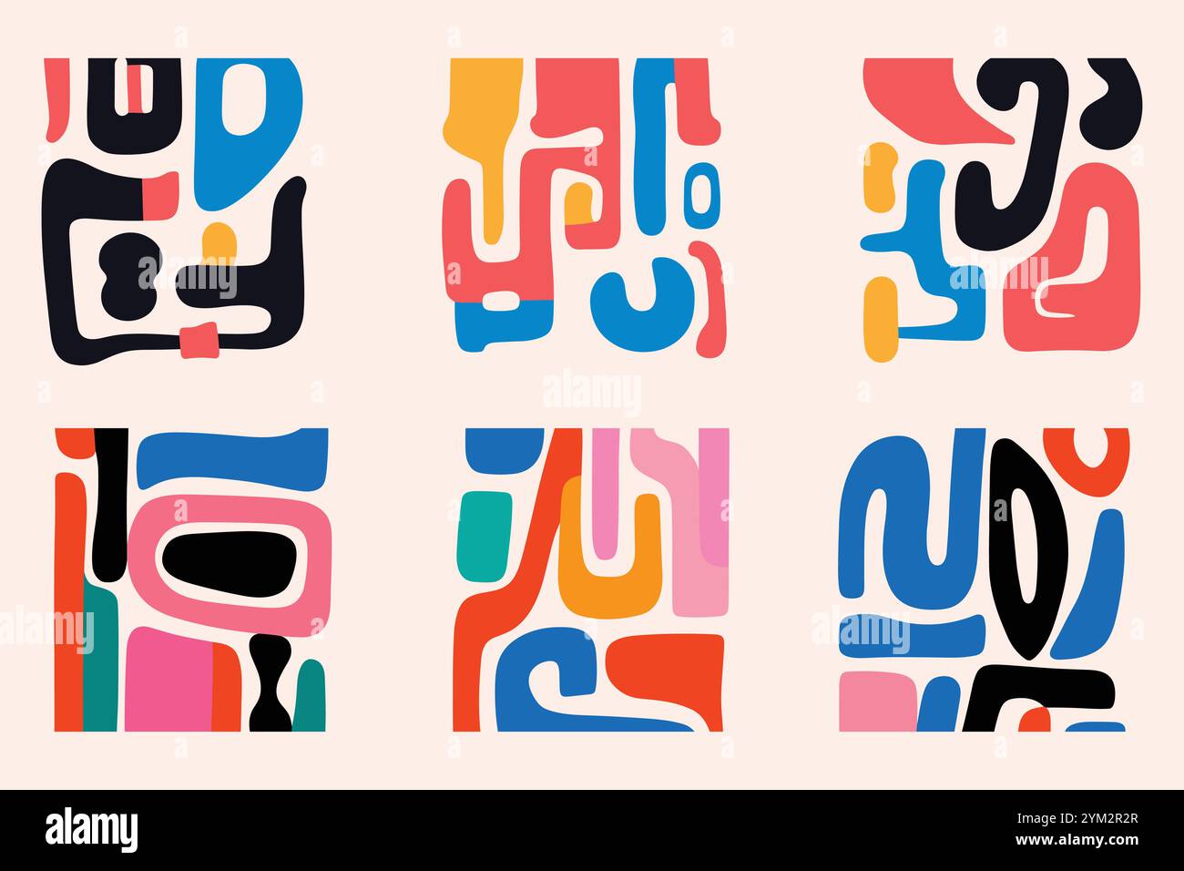 abstract art reversible posters by kasey and maurice, in the style of ...