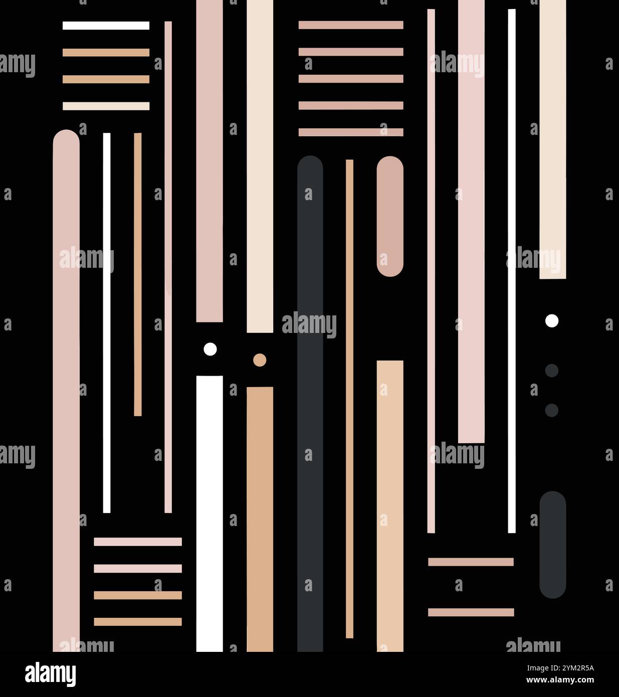 Abstract Black and White Line Art on Black Background Vector ...