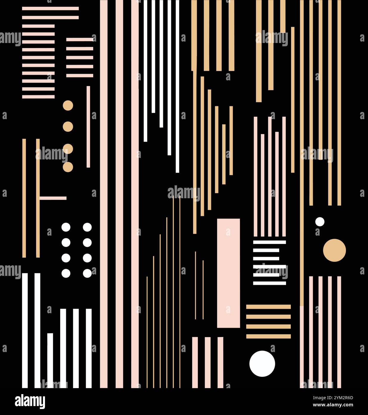 Abstract Black and White Line Art on Black Background Vector ...