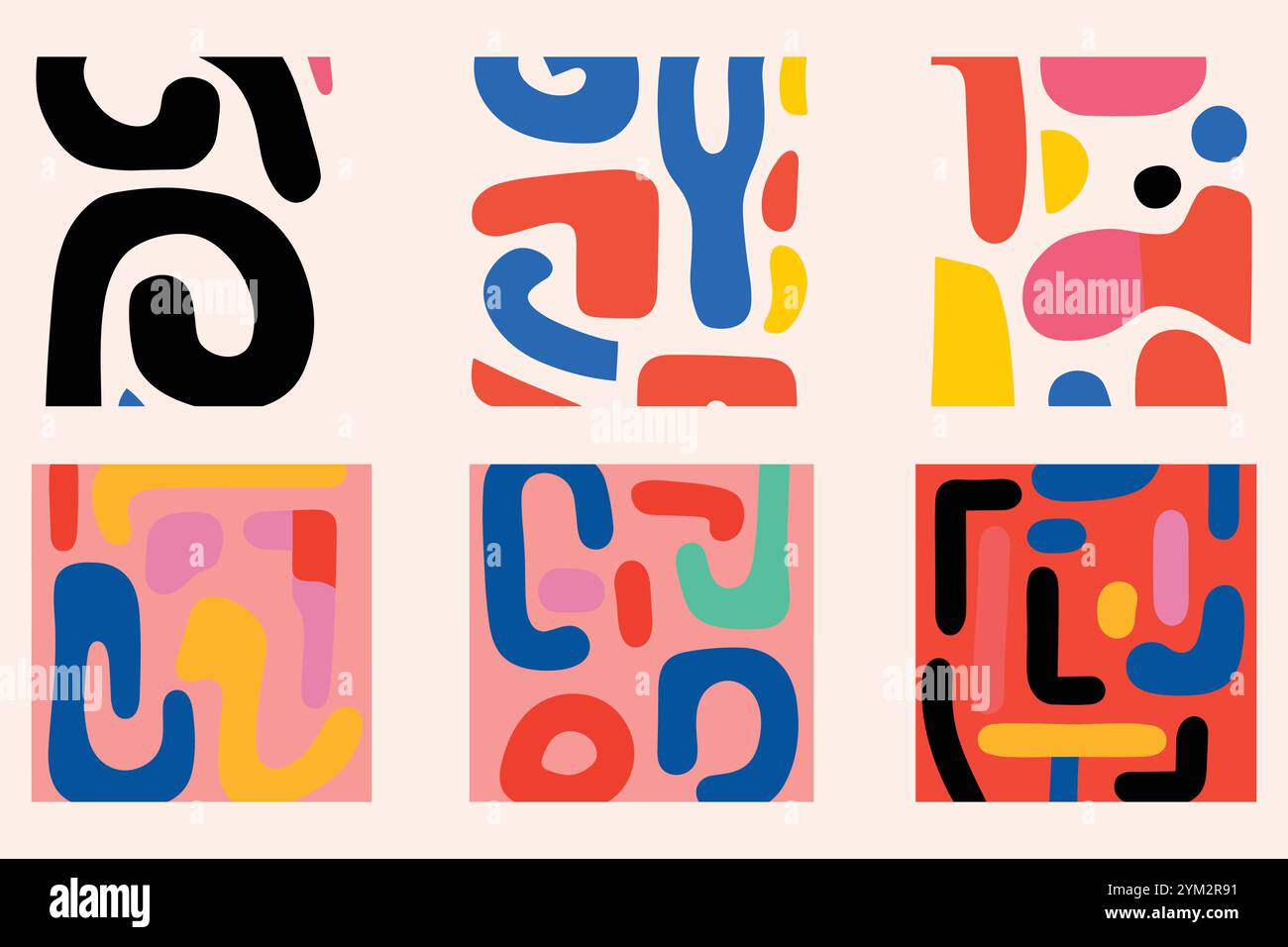 abstract art reversible posters by kasey and maurice, in the style of ...