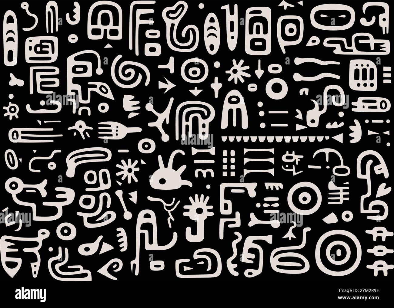 Abstract Pattern in Black and White. Afro-Colombian Inspired Design ...