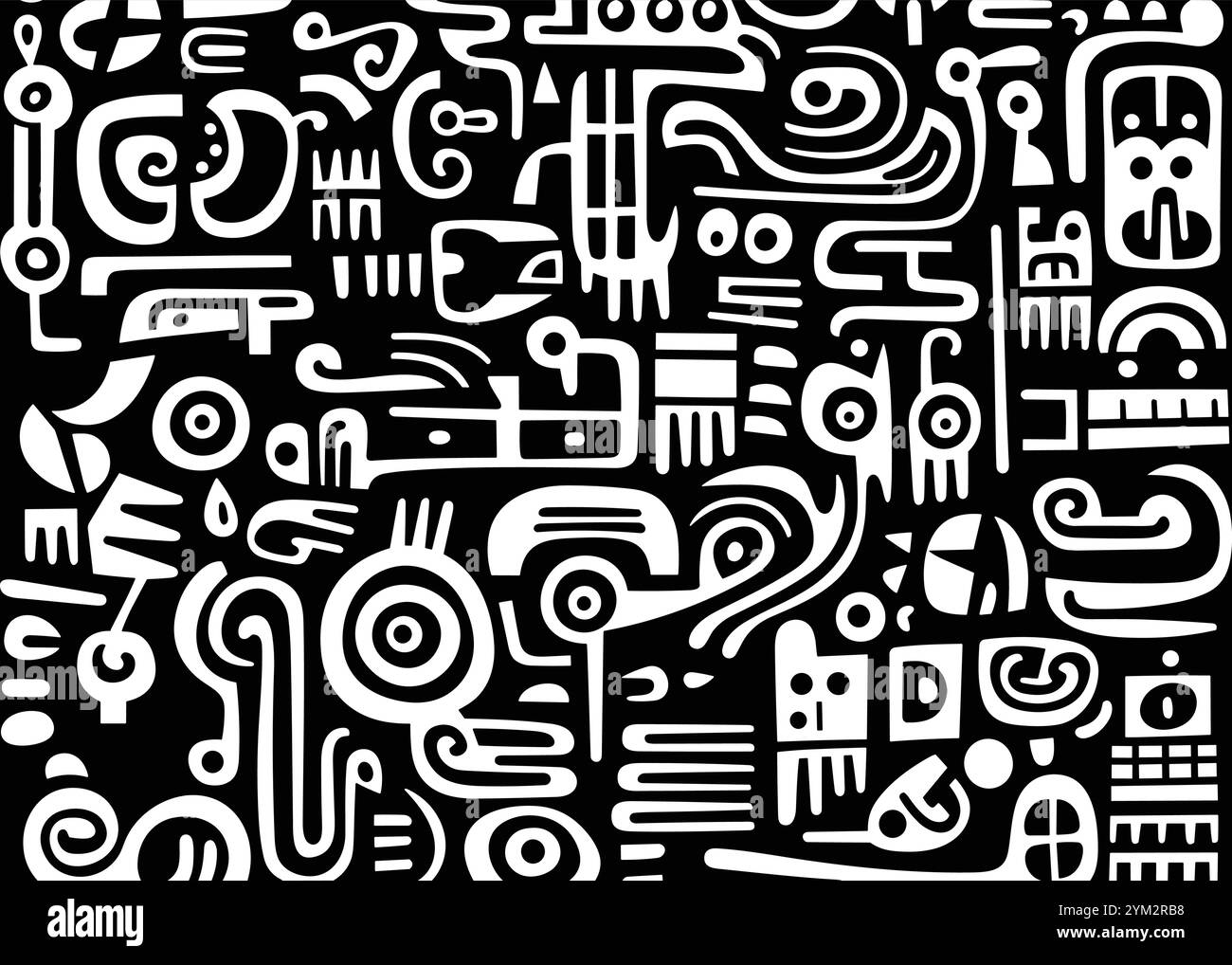 Illustrative pattern vector vectors Black and White Stock Photos ...
