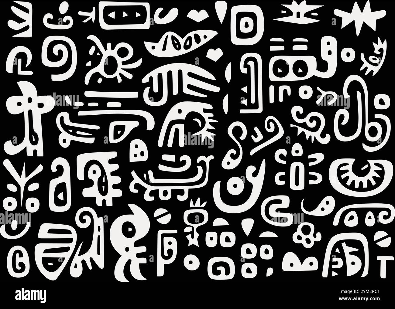 Abstract Pattern in Black and White. Afro-Colombian Inspired Design ...