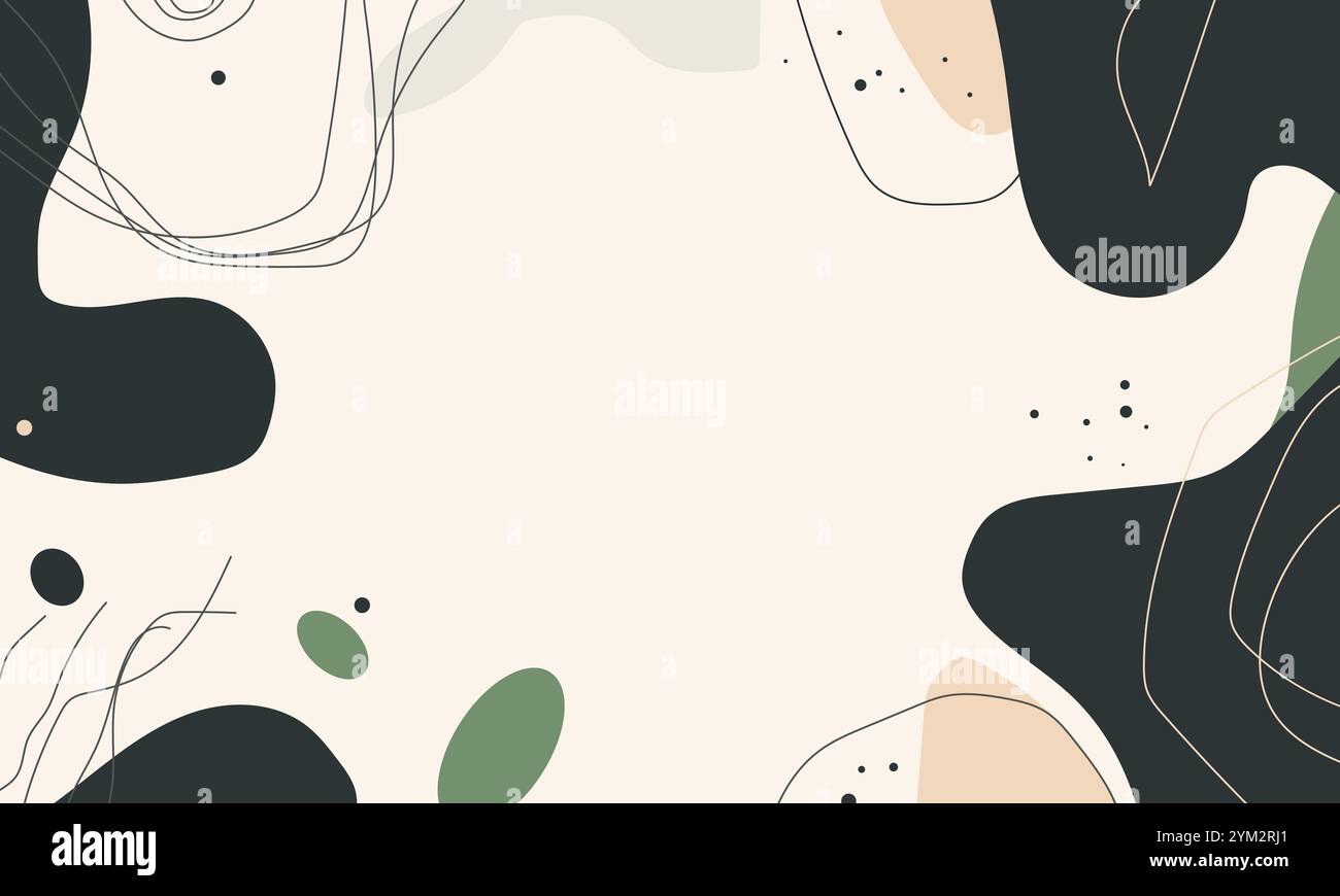 Abstract flat vector background with simple shapes and organic forms ...