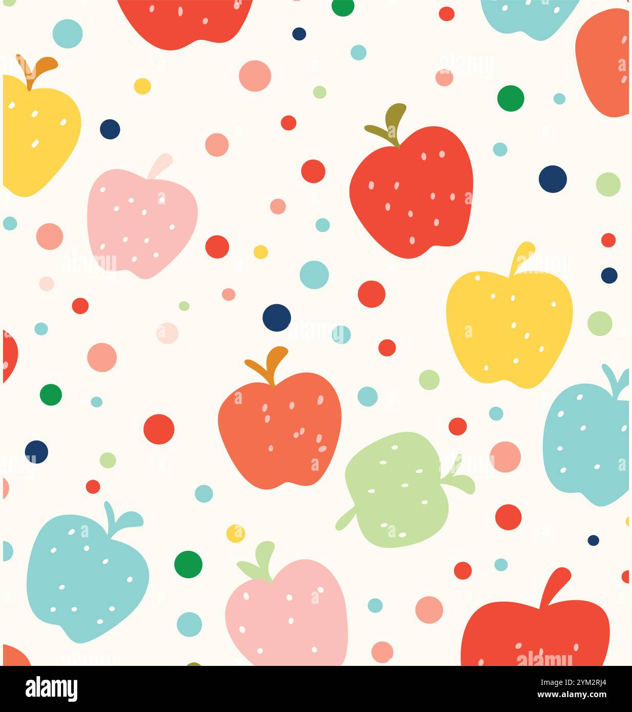 apple seamless pattern vector graphic design, in the style of helen ...