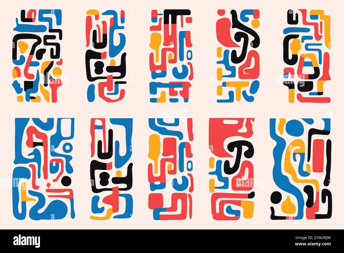 abstract art reversible posters by kasey and maurice, in the style of ...