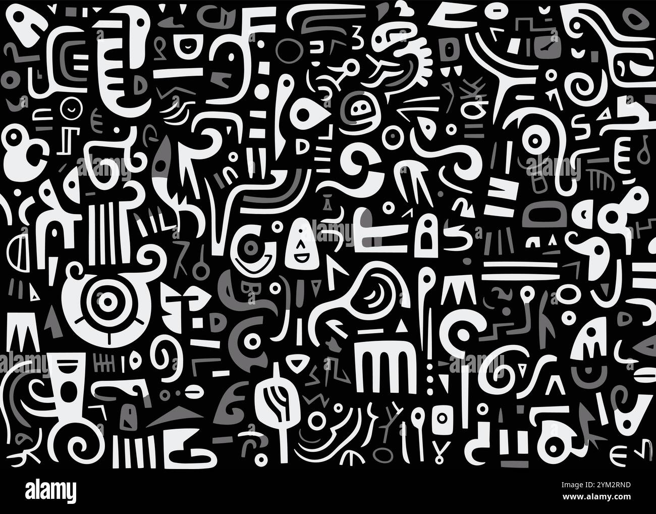 Abstract Pattern in Black and White. Afro-Colombian Inspired Design ...