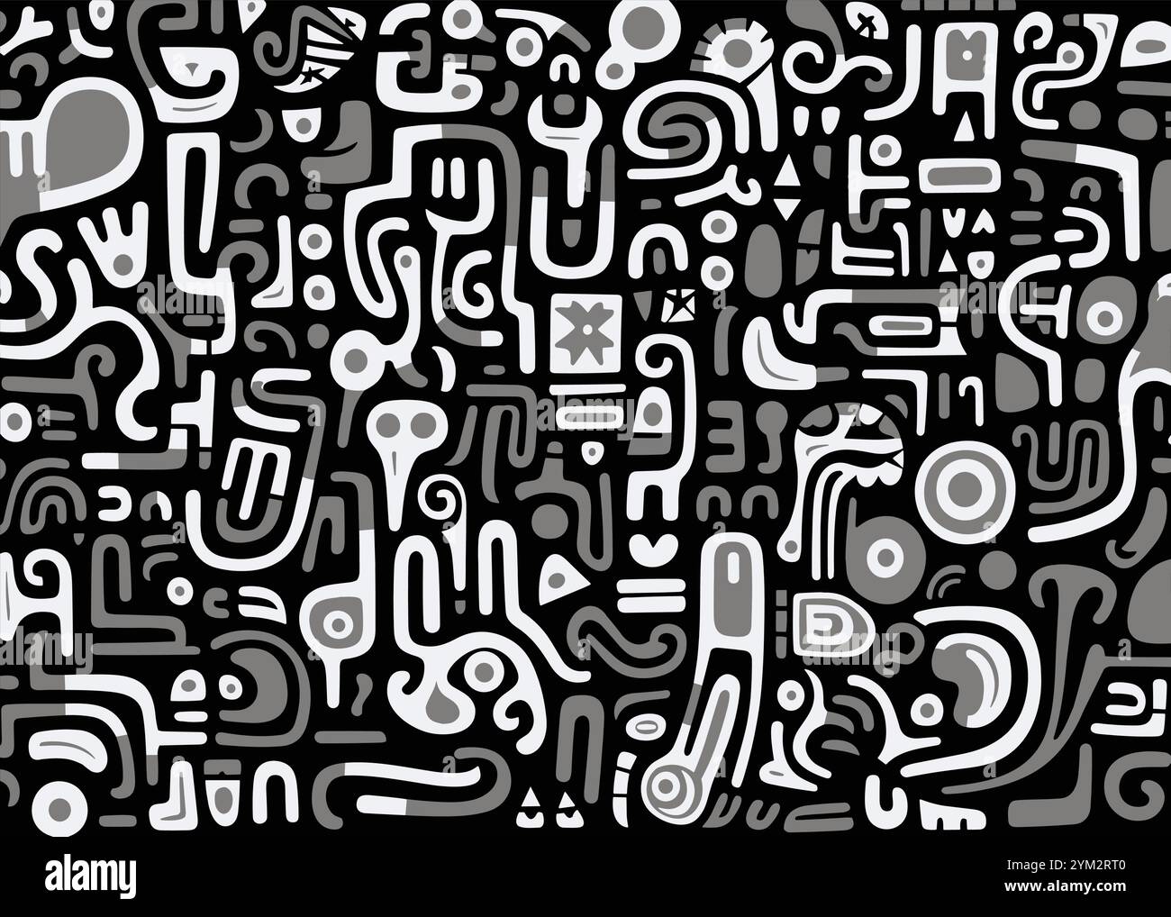 Abstract Pattern in Black and White. Afro-Colombian Inspired Design ...