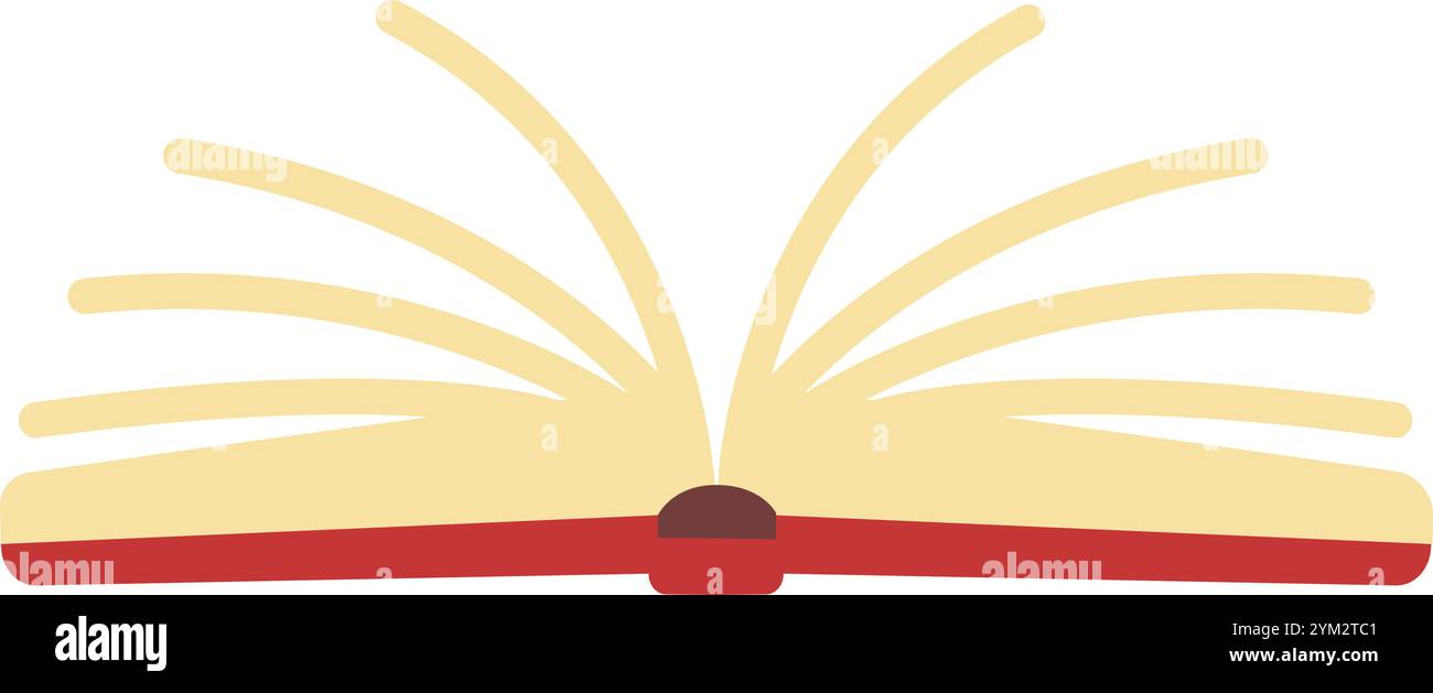 Open book lying down showing its pages, spreading knowledge, culture ...