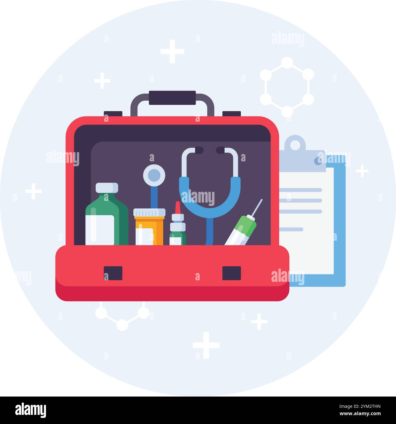 Open first aid kit showcasing essential medical supplies, including a ...