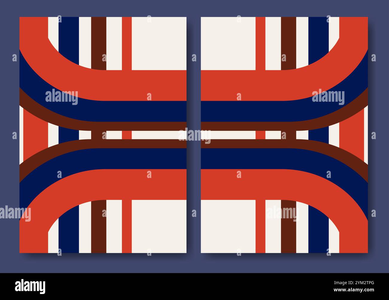 Vector abstract dynamic elements poster set. Artwork collection ...