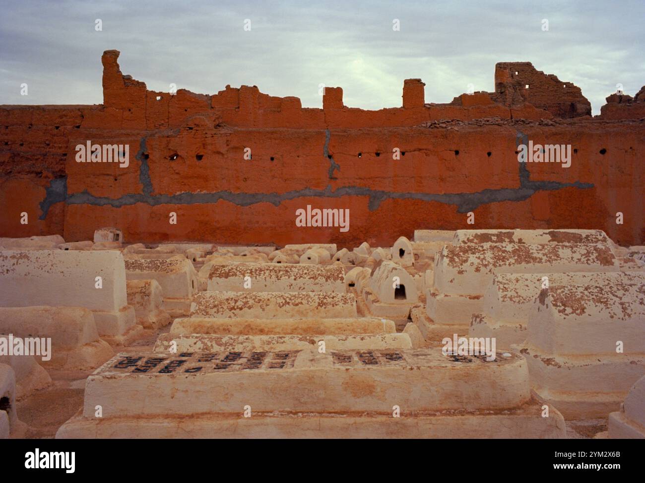 In the Jewish Cemetery in the kasbah of Marrakesh in Morocco in the ...