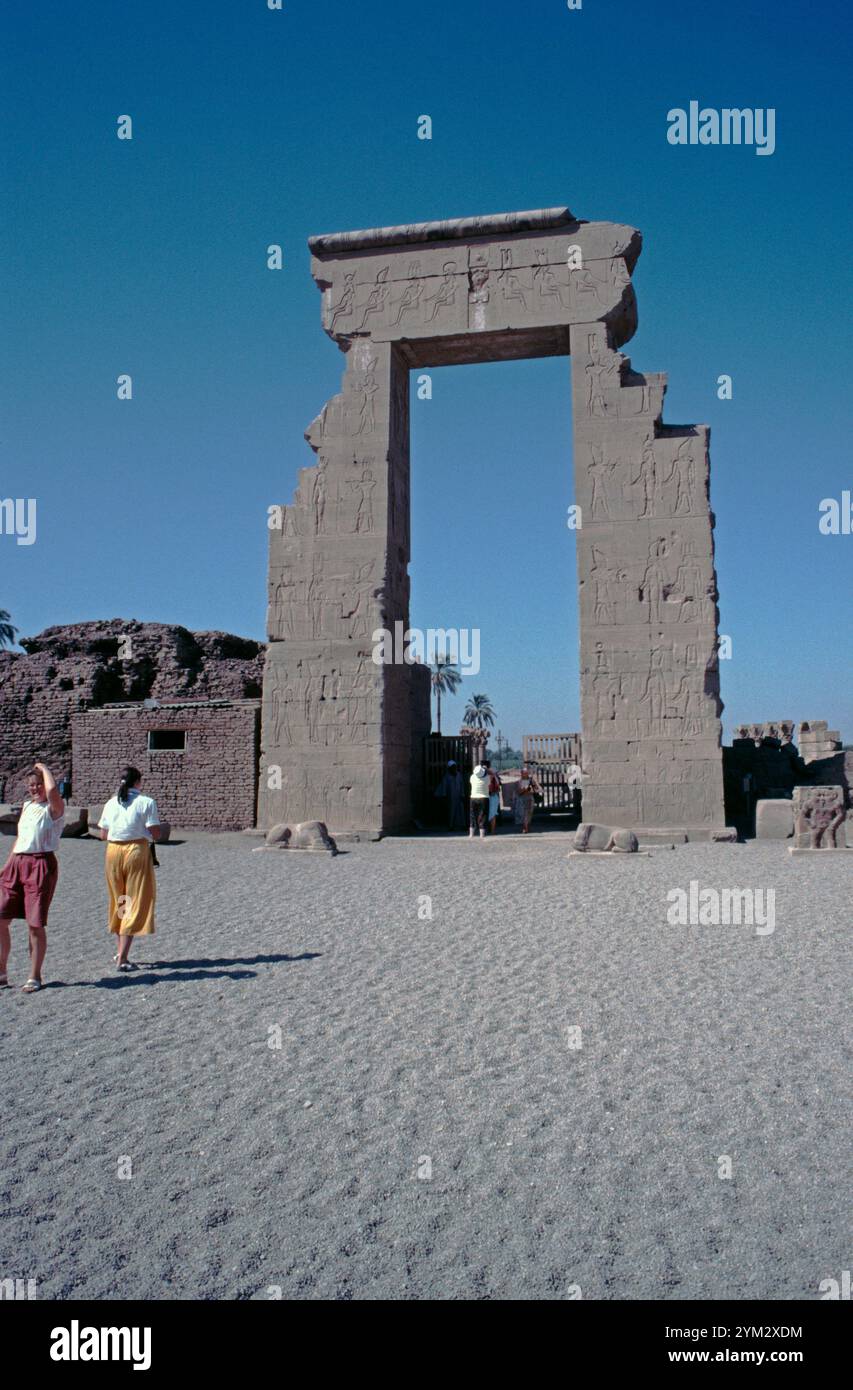 Northern gate from inside, Dendera Temple, Dendera, Nile Valley, Egypt ...