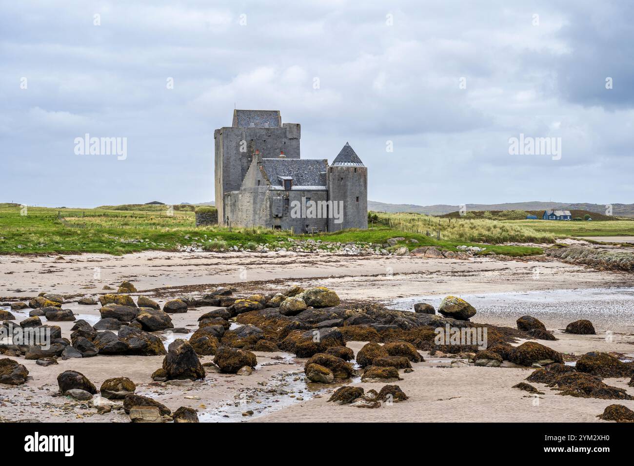 Old Breachacha Castle, a 15th century tower house, on the shore of Loch ...