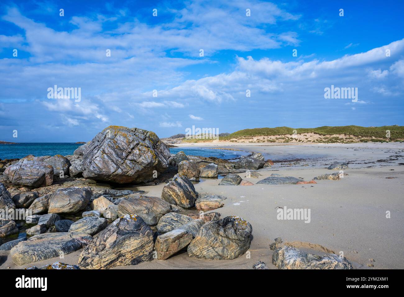 Large boulders at southern end of Torastan beach (Traigh Gharbh) on ...