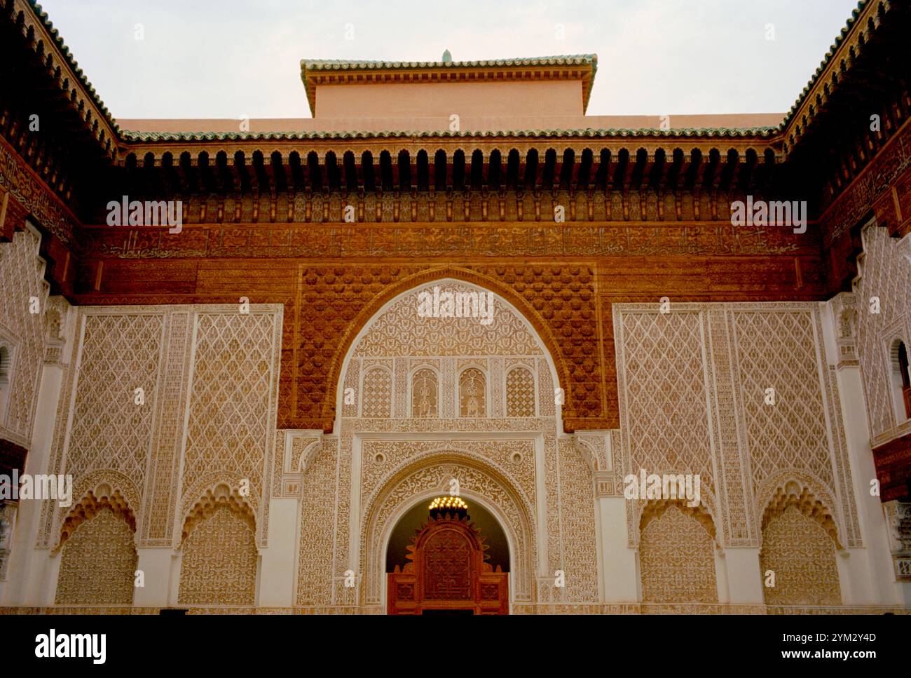 The beautiful and serene Ben Youssef Madrassa or Islamic religious ...