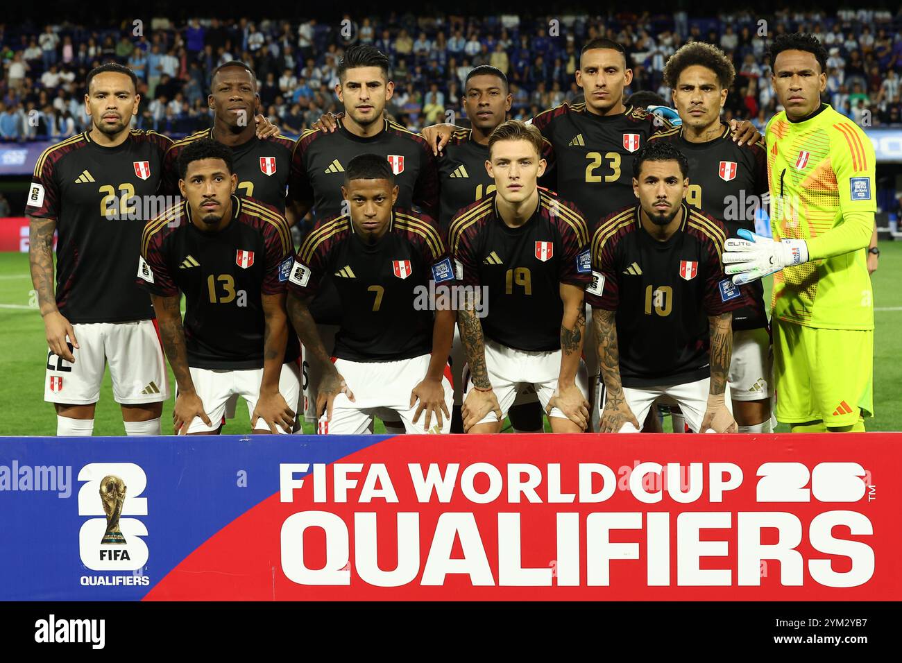 Peru’s footballers pose for a picture before the start of the South ...