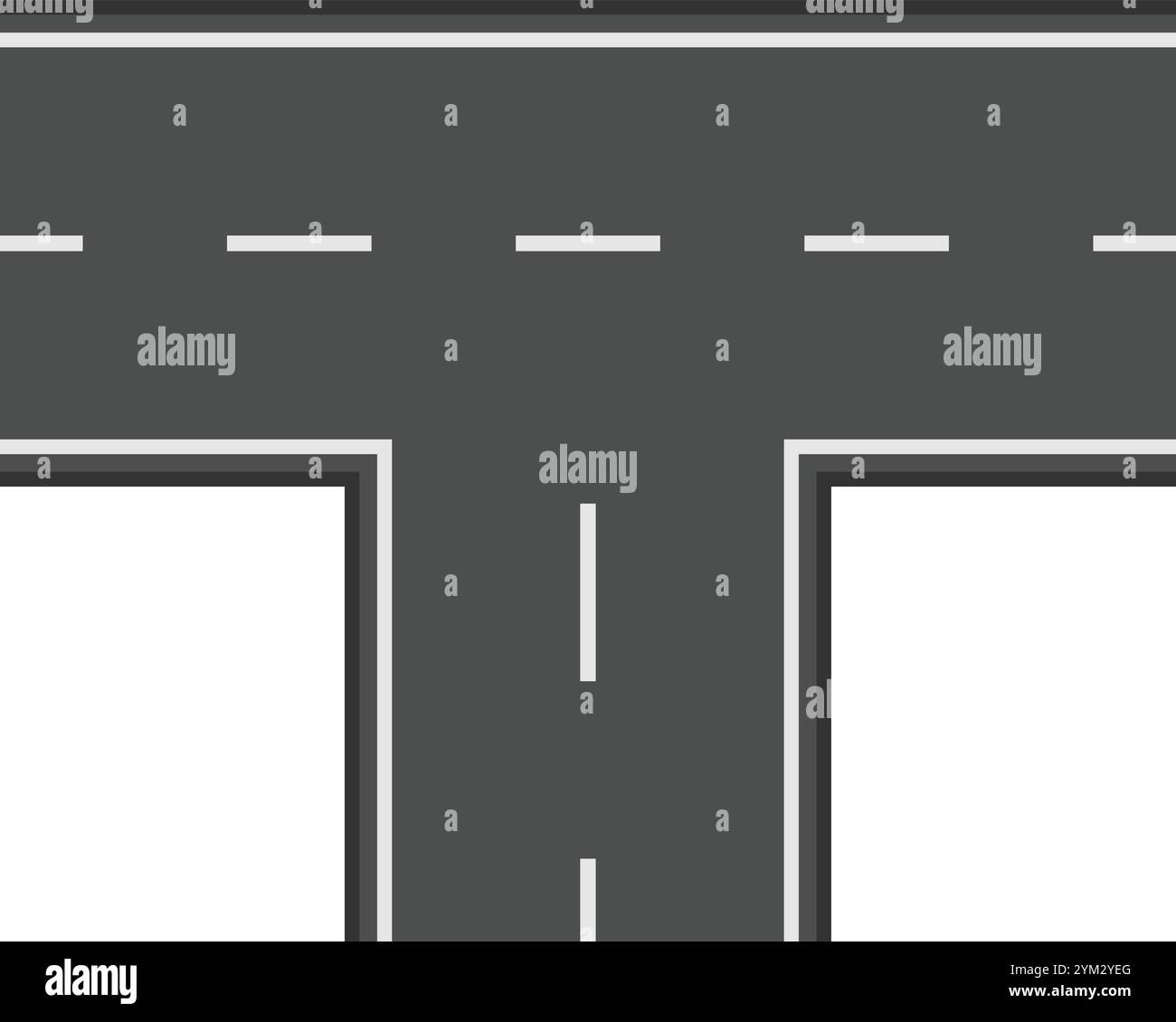 T junction of road Stock Vector Images - Alamy