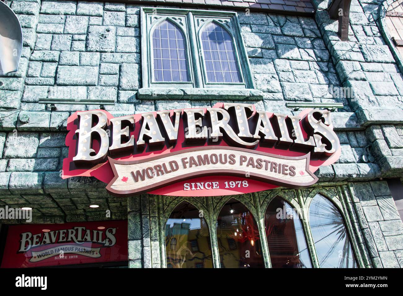 Beaver Tails pastries sign on Clifton Hill in Niagara Falls, Ontario ...